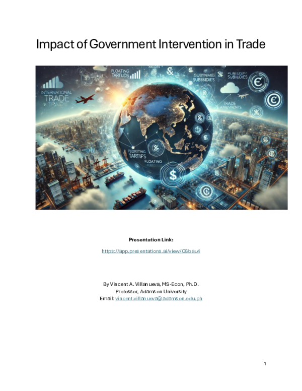 (PDF) Impact of Government Intervention in Trade