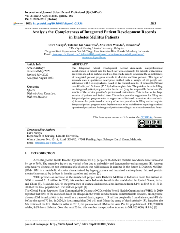 (PDF) Analysis the Completeness of Integrated Patient Development ...