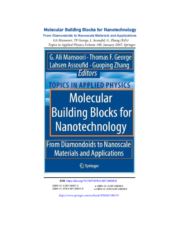 (PDF) Molecular Building Blocks for Nanotechnology