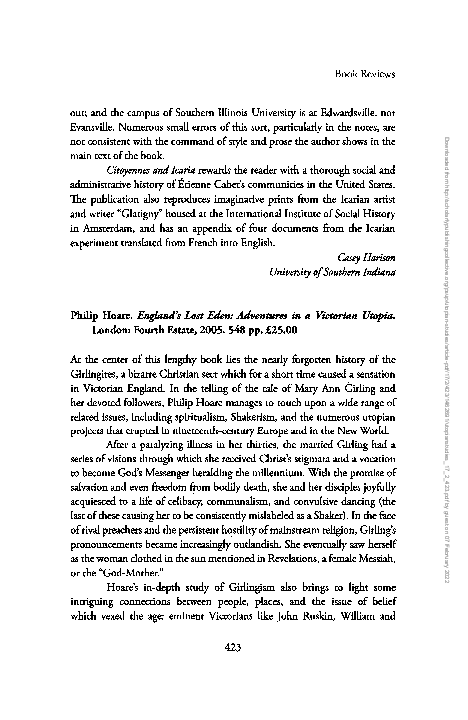(PDF) England's Lost Eden: Adventures in a Victorian Utopia