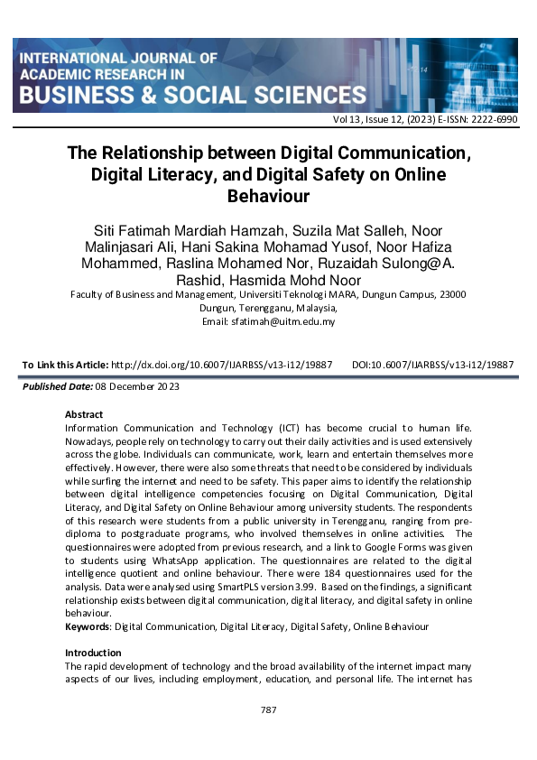 (PDF) The Relationship between Digital Communication, Digital Literacy ...