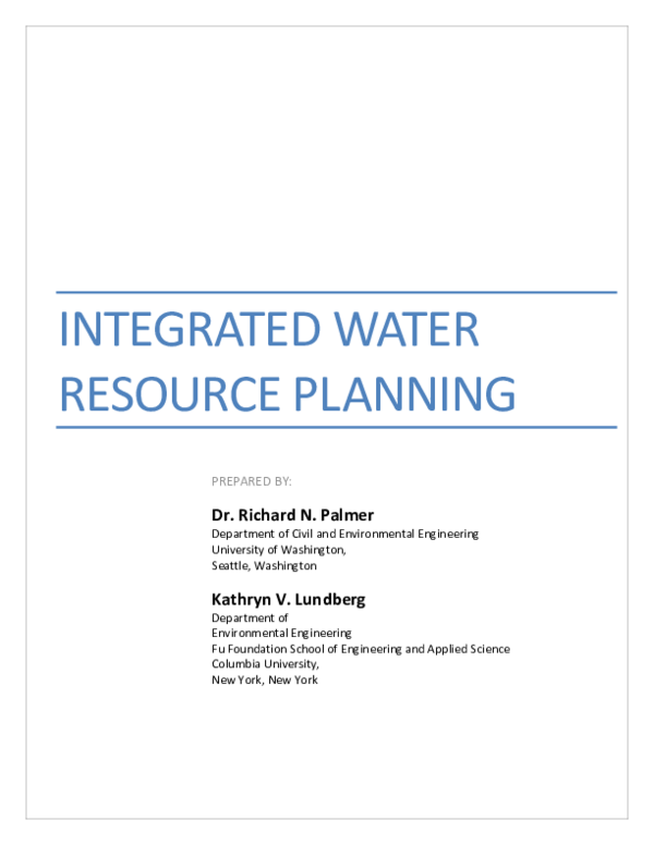 (PDF) Integrated Water Resource Planning