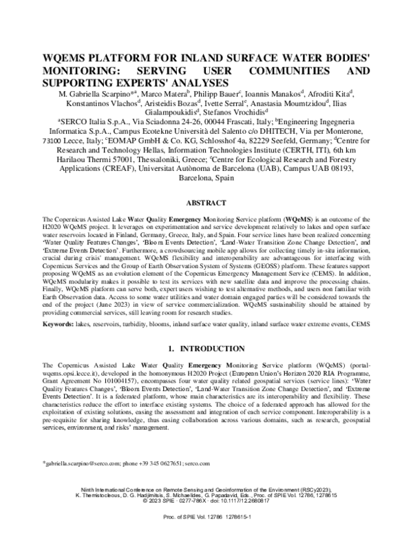(PDF) WQEMS platform for inland surface water bodies' monitoring ...