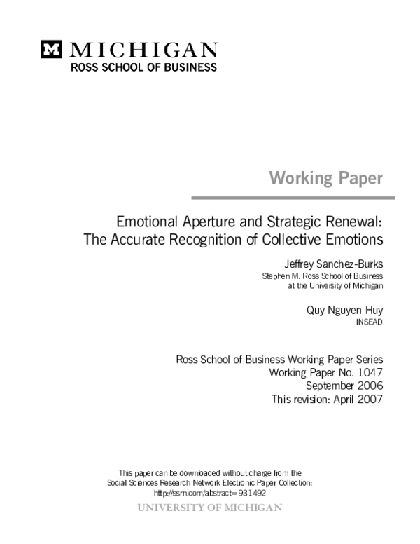 (PDF) Emotional Aperture and Strategic Renewal: The Accurate ...