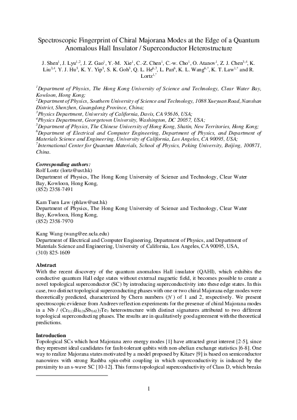 (PDF) Fingerprint of Chiral Majorana Modes in Andreev Reflection at the ...