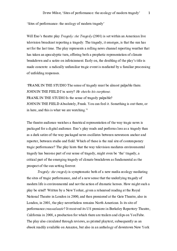 (PDF) Milne The Ecology of Modern Tragedy