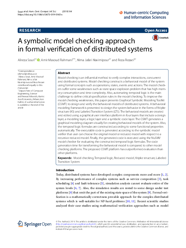 (PDF) A symbolic model checking approach in formal verification of distributed systems