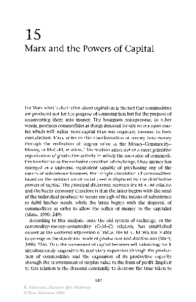 (PDF) Marx and the Powers of Capital