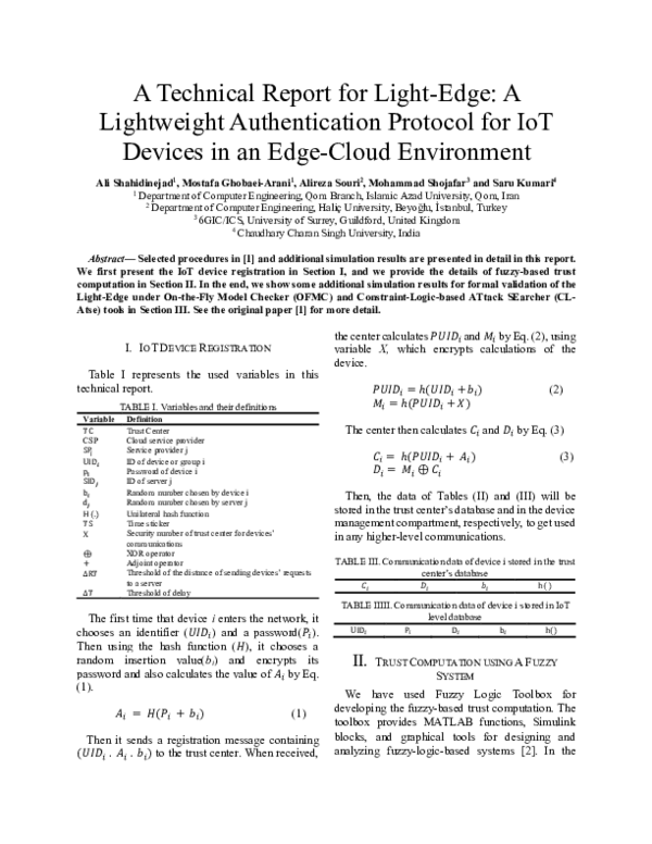 (PDF) Light-Edge: A Lightweight Authentication Protocol for IoT Devices in an Edge-Cloud Environment