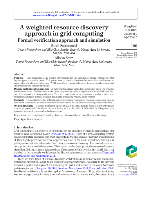 (PDF) A weighted resource discovery approach in grid computing