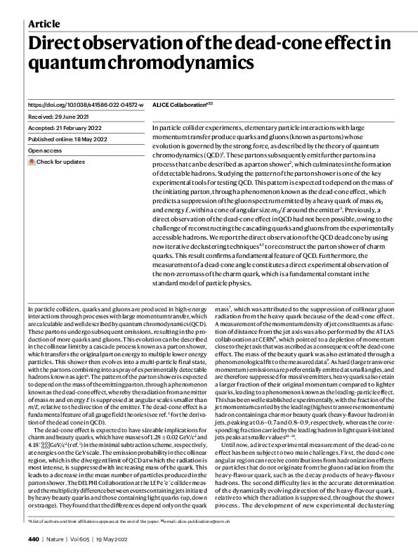 (PDF) Direct observation of the dead-cone effect in quantum chromodynamics