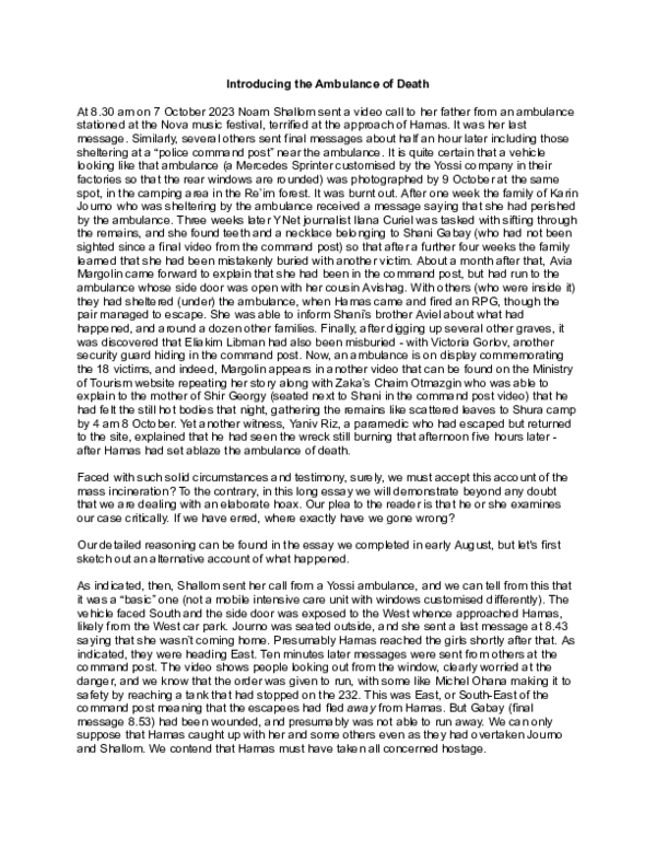 (PDF) Introducing the Ambulance of Death