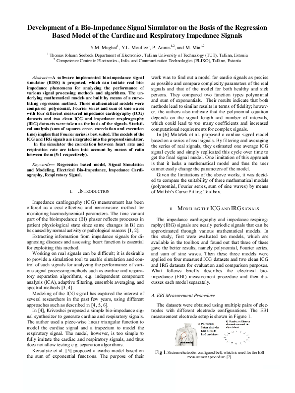 (PDF) Development of a Bio-Impedance Signal Simulator on the basis of ...