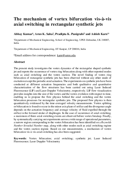 (PDF) The mechanism of vortex bifurcation vis-à-vis axial switching in ...