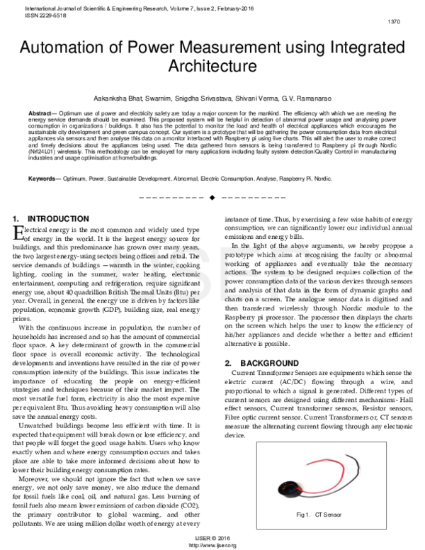 (PDF) Automation of Power Measurement using Integrated Architecture