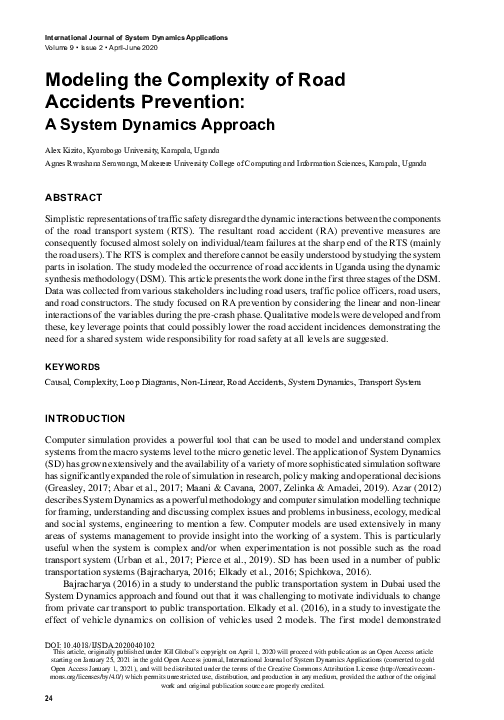 (PDF) Modeling the Complexity of Road Accidents Prevention