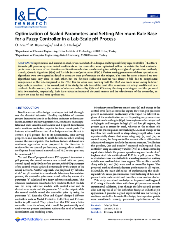 Pdf Optimization Of Scaled Parameters And Setting Minimum Rule Base