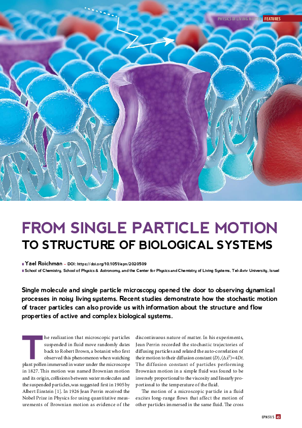 (PDF) From single particle motion to structure of biological systems