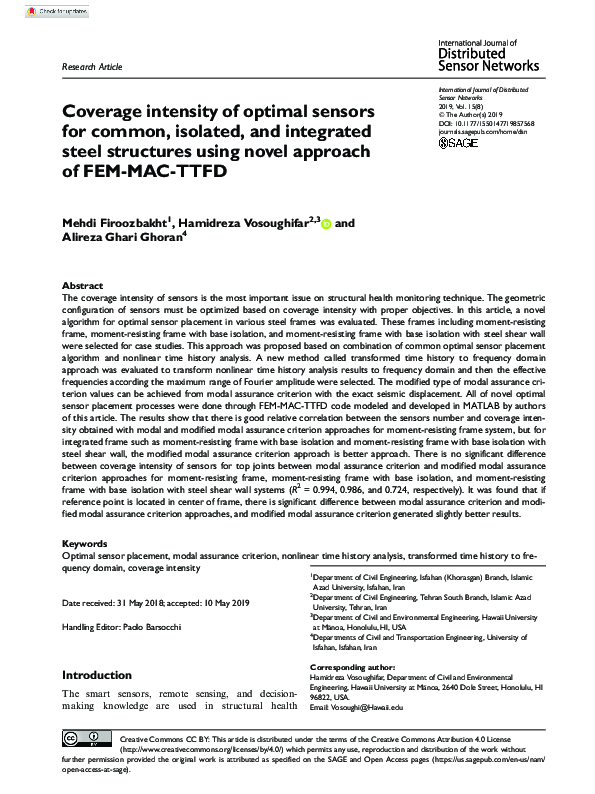 (PDF) Coverage intensity of optimal sensors for common, isolated, and integrated steel ...