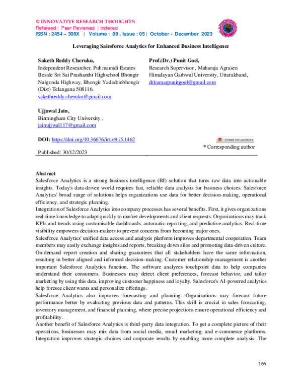 Pdf Leveraging Salesforce Analytics For Enhanced Business Intelligence