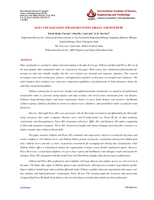 (PDF) Data Visualization Strategies with Tableau and Power BI
