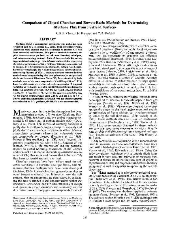 (PDF) Comparison of Closed‐Chamber and Bowen‐Ratio Methods for ...