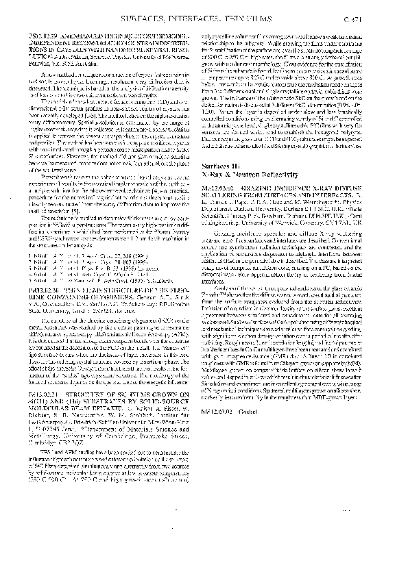 (PDF) Grazing incidence X-ray diffuse scattering from surfaces and ...