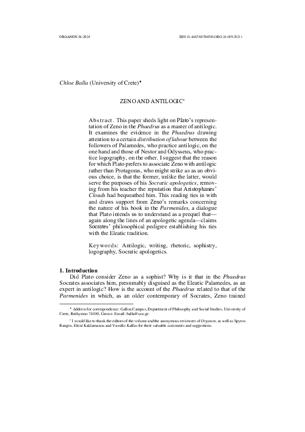 (PDF) Zeno and Antilogic