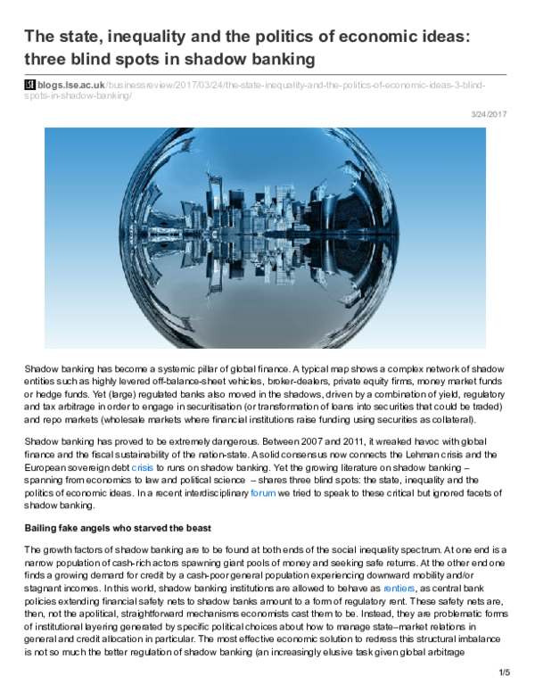 (PDF) The state, inequality and the politics of economic ideas: three ...