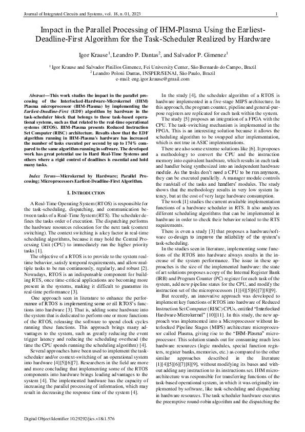(PDF) Impact in the Parallel Processing of IHM-Plasma Using the Earliest-Deadline-First ...