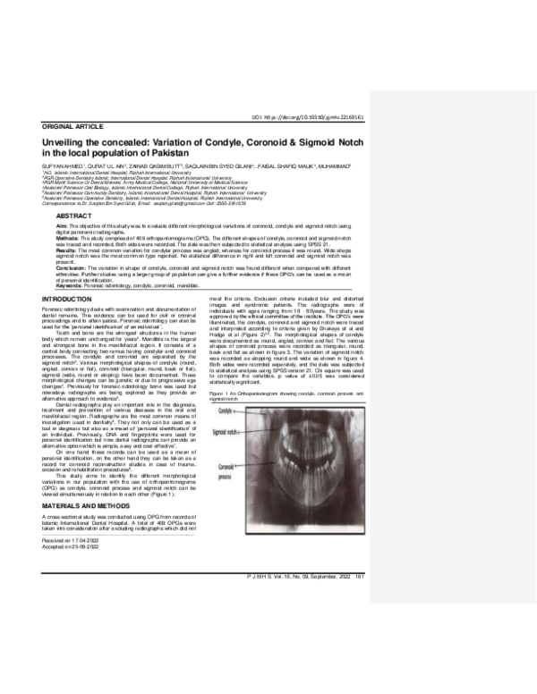 (PDF) Unveiling the concealed: Variation of Condyle, Coronoid & Sigmoid ...