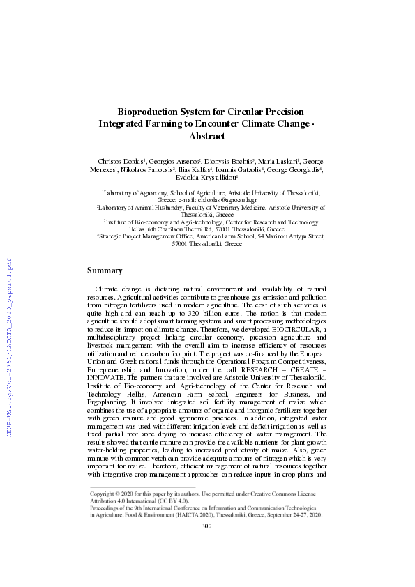 (PDF) Bioproduction System for Circular Precision Integrated Farming to ...