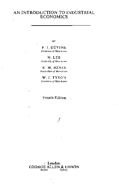(PDF) An Introduction to Industrial Economics