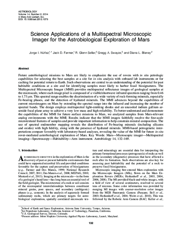 (PDF) Science Applications of a Multispectral Microscopic Imager for ...