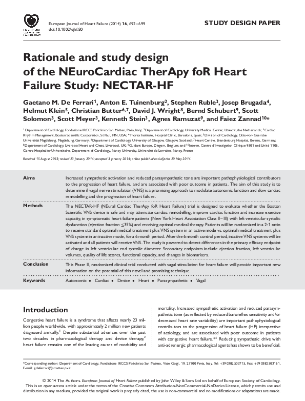 (PDF) Rationale and study design of the NEuroCardiac TherApy foR Heart ...