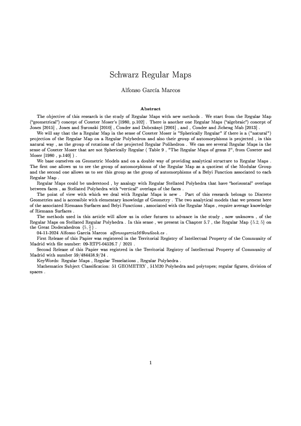 (PDF) Schwarz Regular Maps