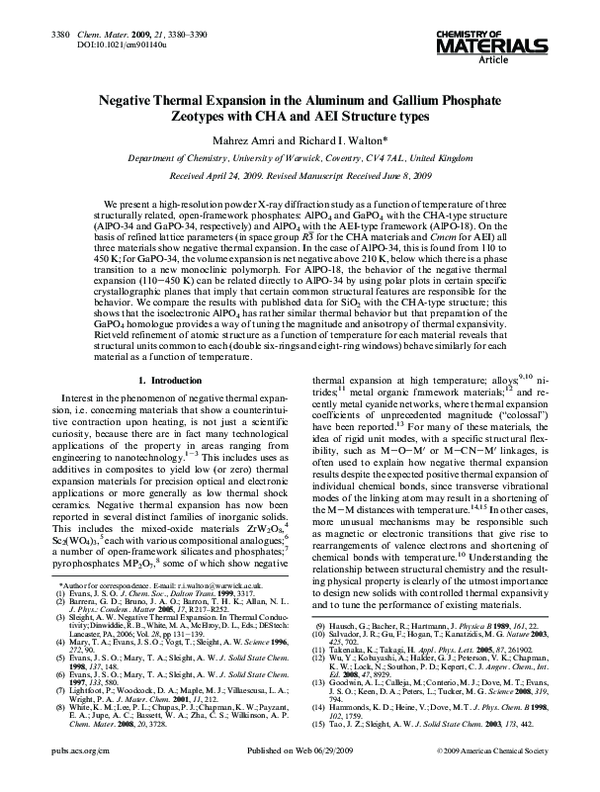 (PDF) Negative Thermal Expansion in the Aluminum and Gallium Phosphate ...