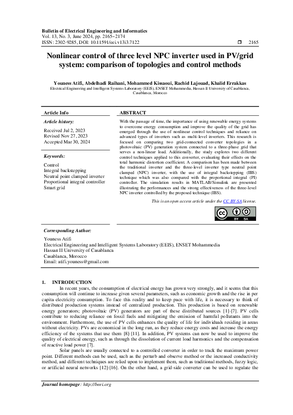 (PDF) Nonlinear control of three level NPC inverter used in PV/grid system: comparison of ...