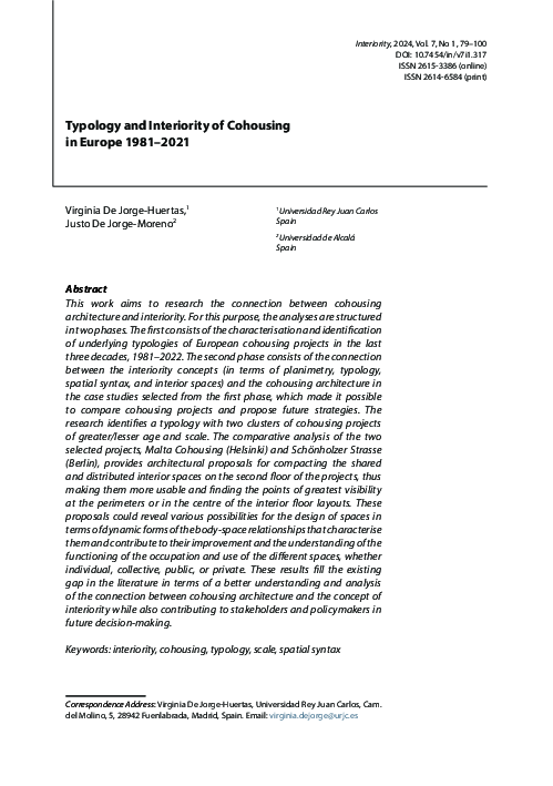 (PDF) Typology and Interiority of Cohousing in Europe 1981–2021