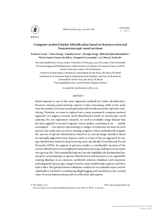 (PDF) Computer-assisted timber identification based on features ...