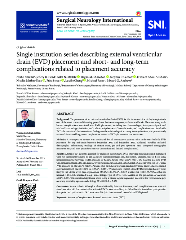 (PDF) Single institution series describing external ventricular drain ...