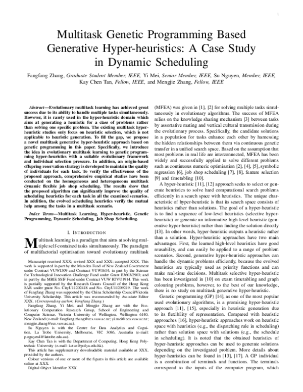 (PDF) Multitask Genetic Programming-Based Generative Hyperheuristics: A Case Study in Dynamic ...
