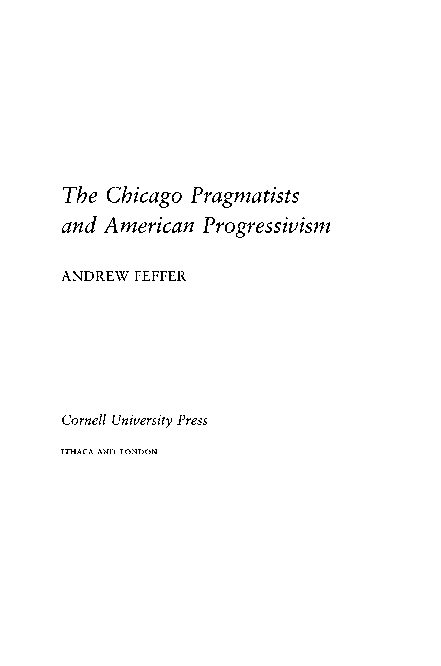 (PDF) Introduction: The Two Souls of Chicago Pragmatism