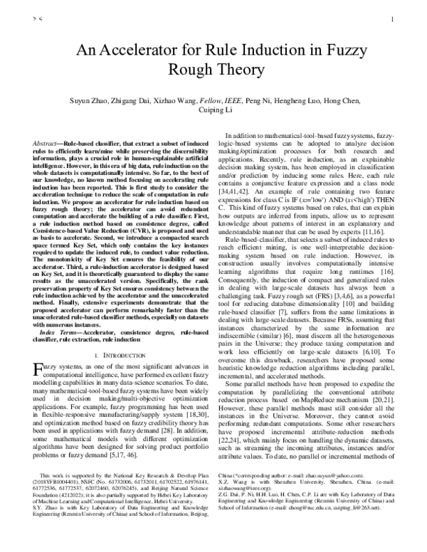 (PDF) An Accelerator for Rule Induction in Fuzzy Rough Theory