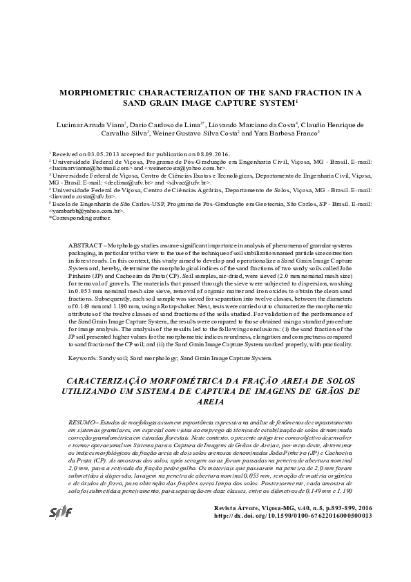 (PDF) Morphometric Characterization of the Sand Fraction in a Sand ...