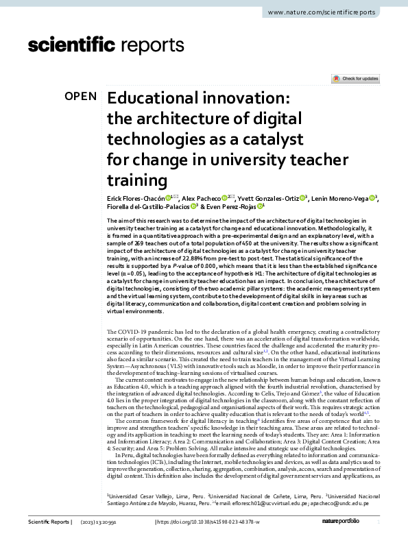 (PDF) Educational innovation: the architecture of digital technologies ...