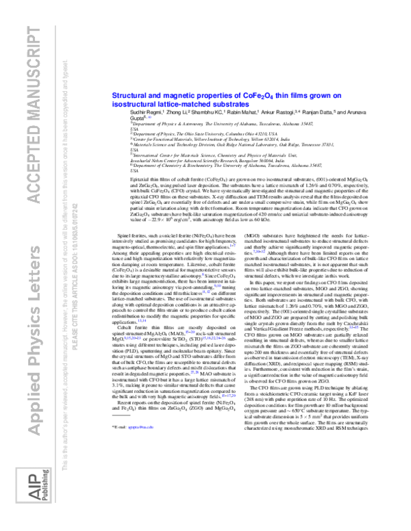 (PDF) Structural and Magnetic Properties of CoFe2O4 and Co0.5Zn0.5Fe2O4 ...