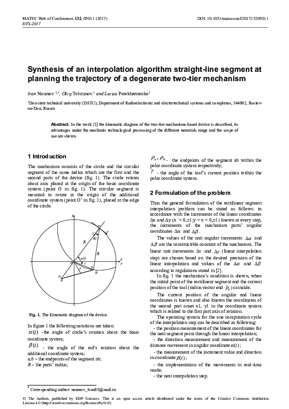 (PDF) Synthesis of an interpolation algorithm straight-line segment at ...