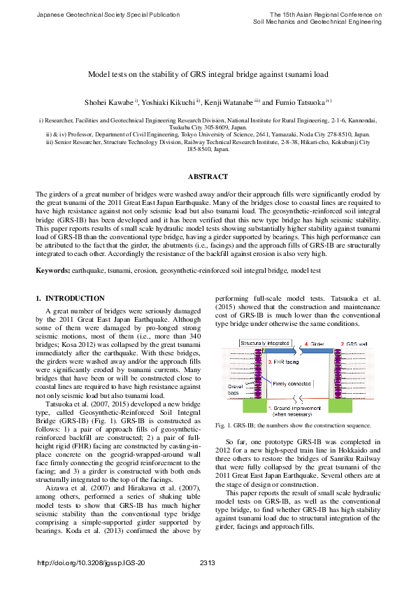 (PDF) Model tests on the stability of GRS integral bridge against ...