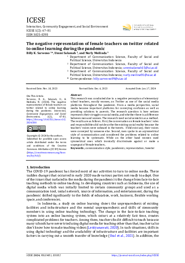 (PDF) The negative representation of female teachers on twitter related ...